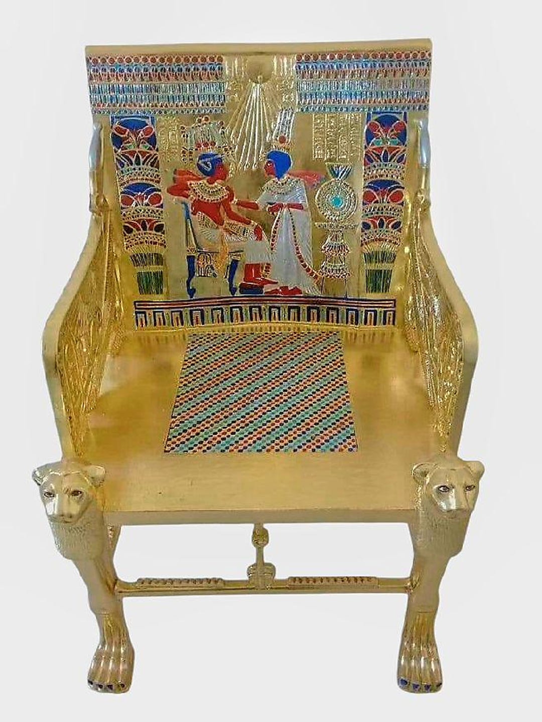 Handmade Replica Tutankhamun Throne ,original Size of the Throne Chair ...