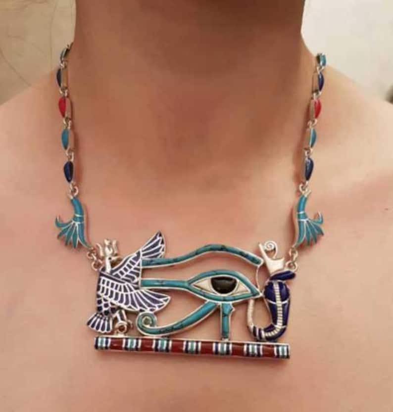 Hand Made Silver 925 Eye of Horus Necklace With King Cobra,uraeus ...