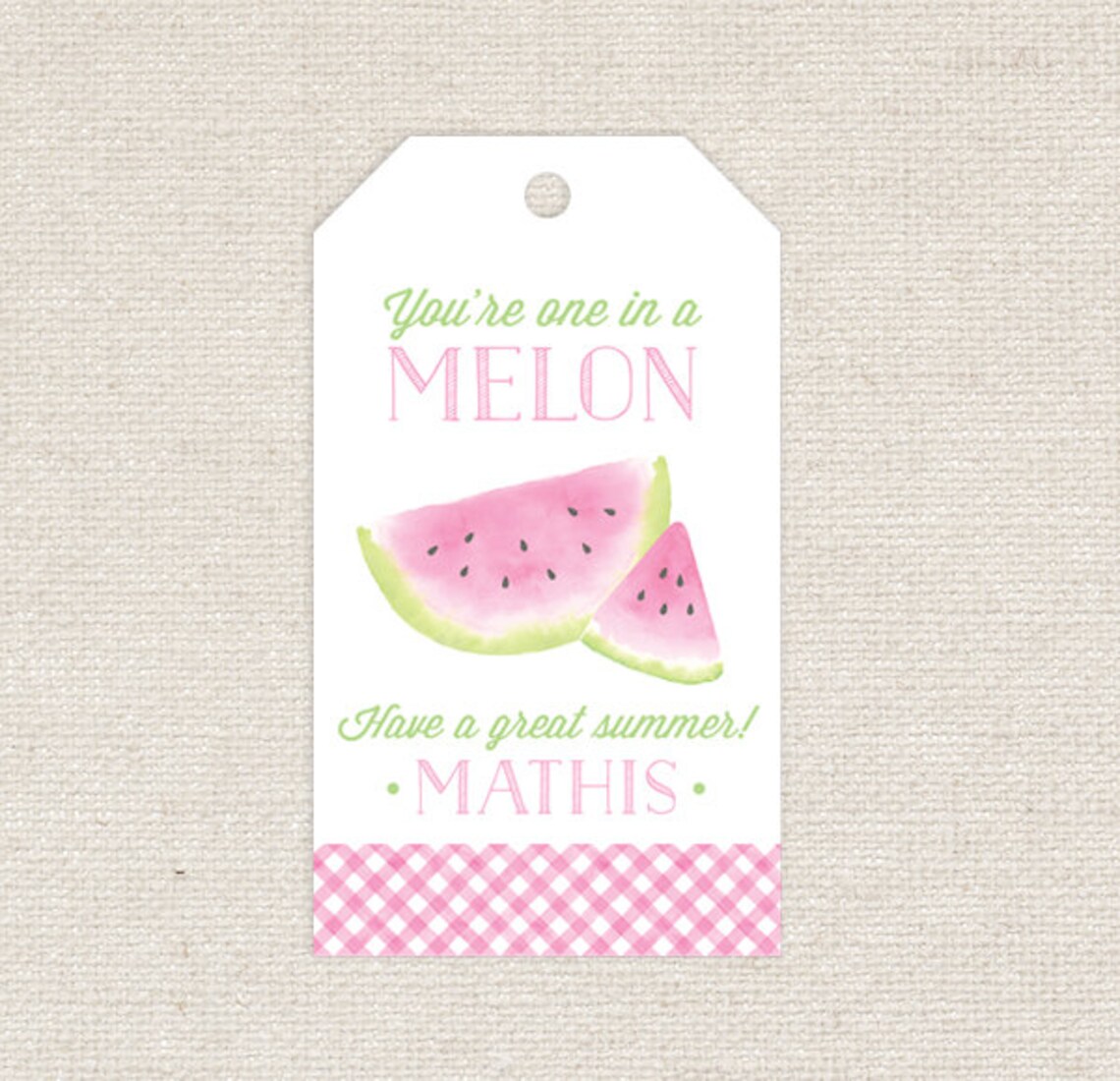 Printable Watermelon Summer Gift Tag - Etsy