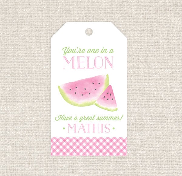 Printable Watermelon Summer Gift Tag | Etsy