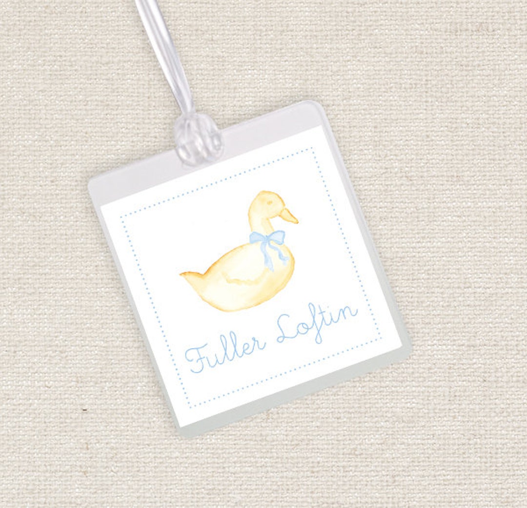 Watercolor Duck Luggage/diaper Bag Tag // Boy // Girl // Backpack ...