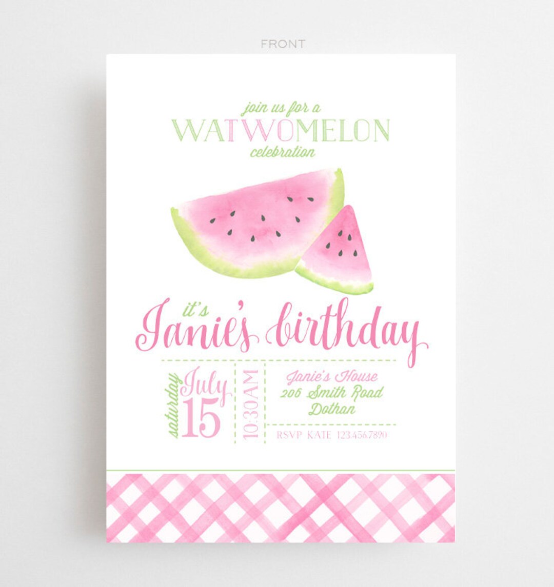 Watercolor Watermelon Invitations // Printable // Printed // Digital ...
