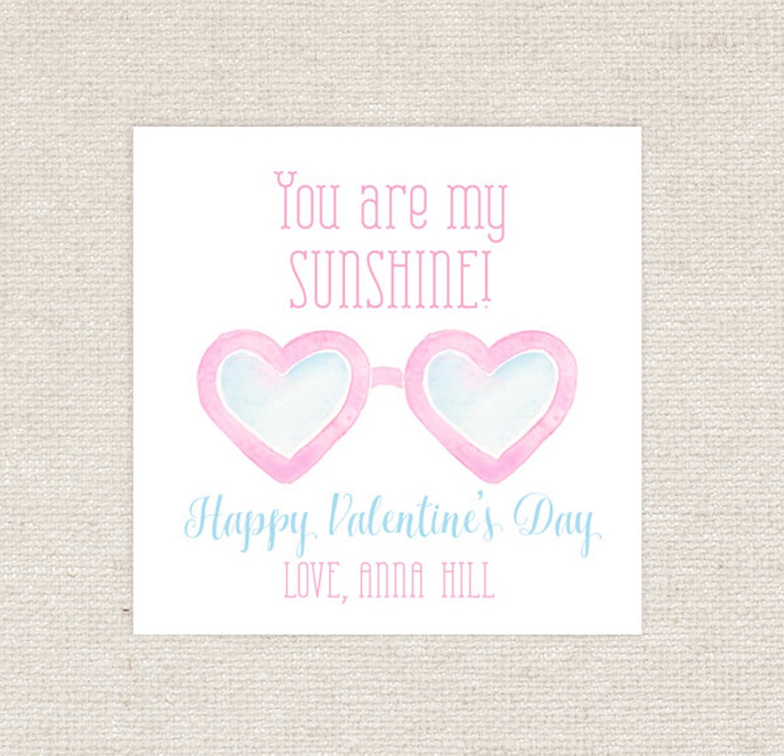25 Printed 'you Are My Sunshine' Valentine Tags - Etsy