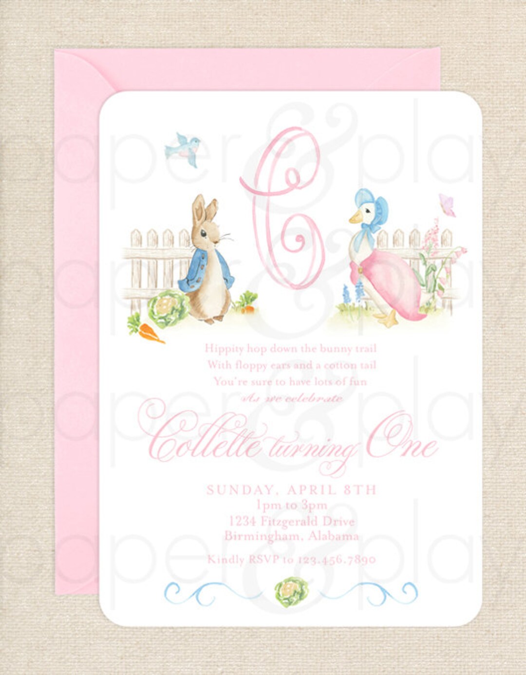 Watercolor Beatrix Potter Invitations // Printable // Digital // Peter ...