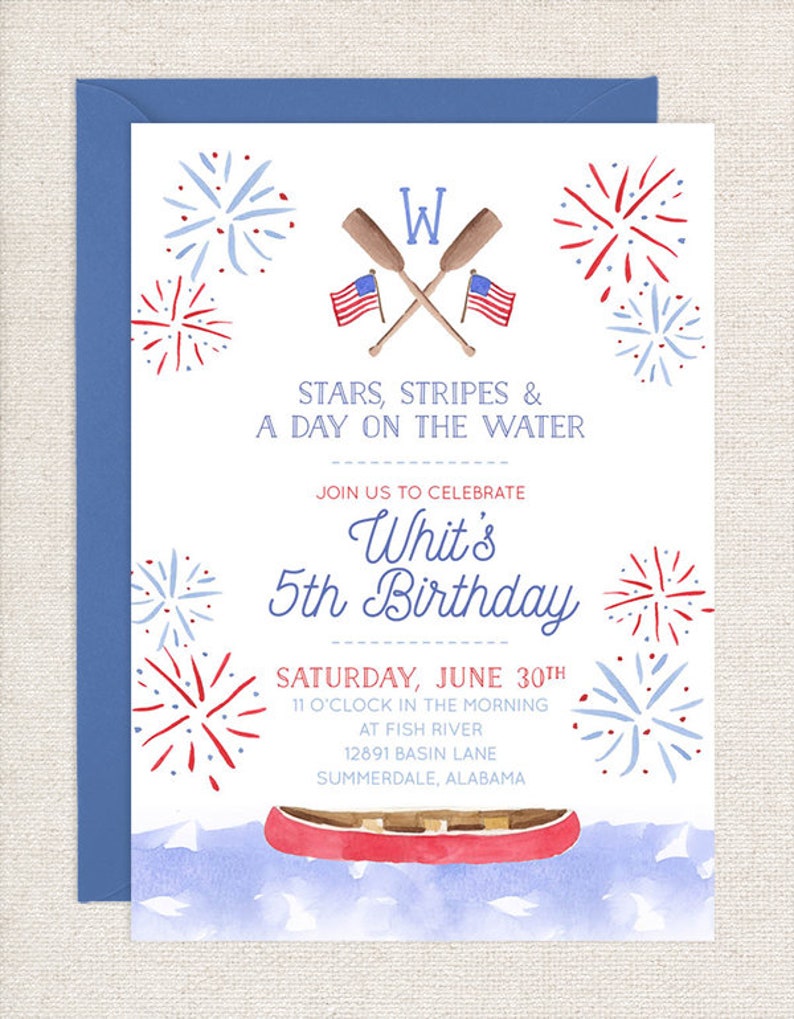 Watercolor Lake Party Invitation // Printable // Printed // - Etsy