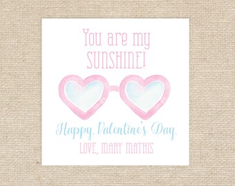 Printable "you Are My Sunshine" Valentine Tags // Watercolor ...