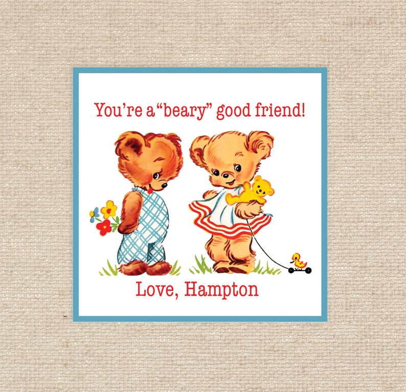 Printable 'beary' Good Friend Valentine Tags - Etsy