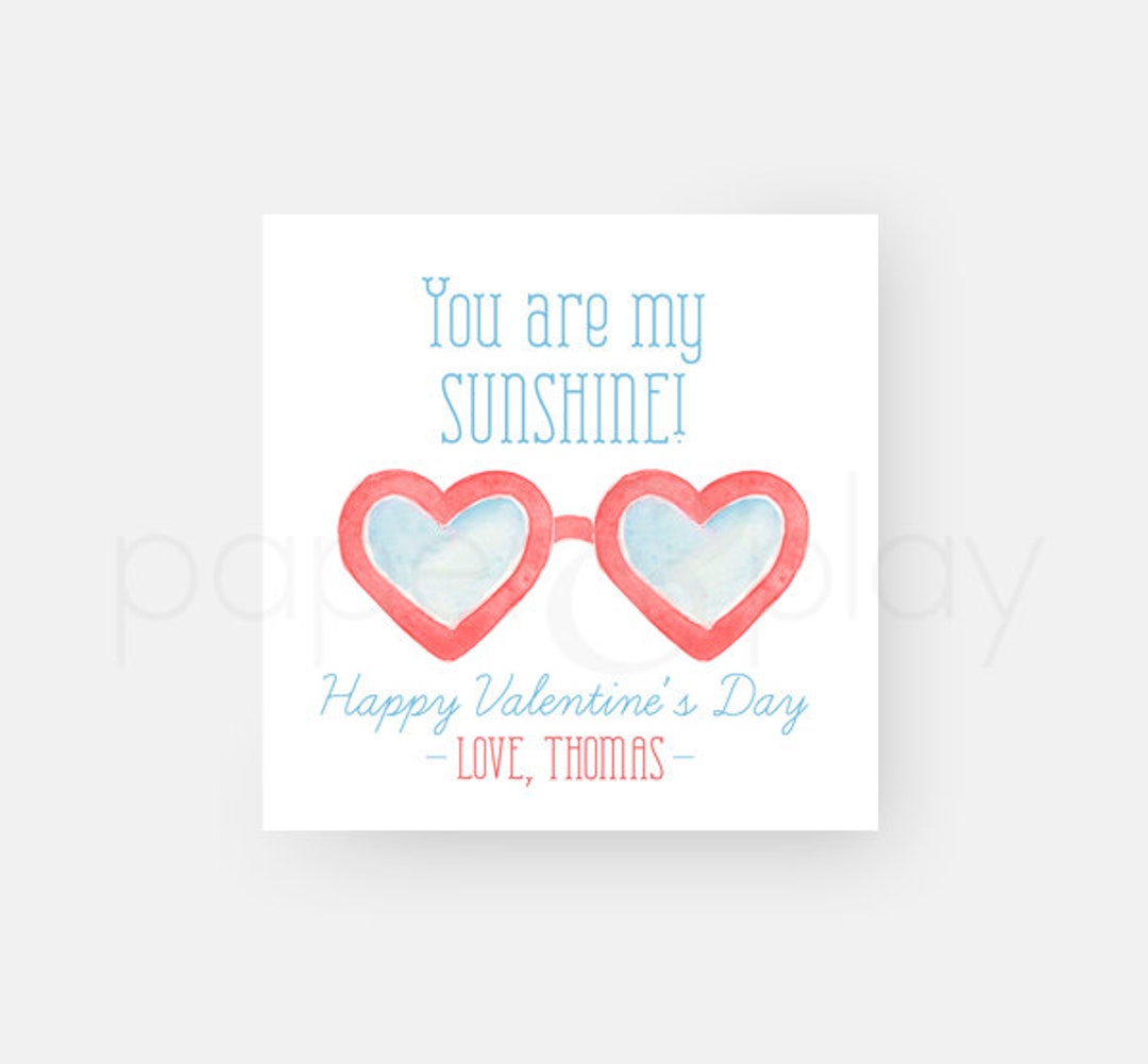 Printable "you Are My Sunshine" Valentine Tags // Watercolor ...