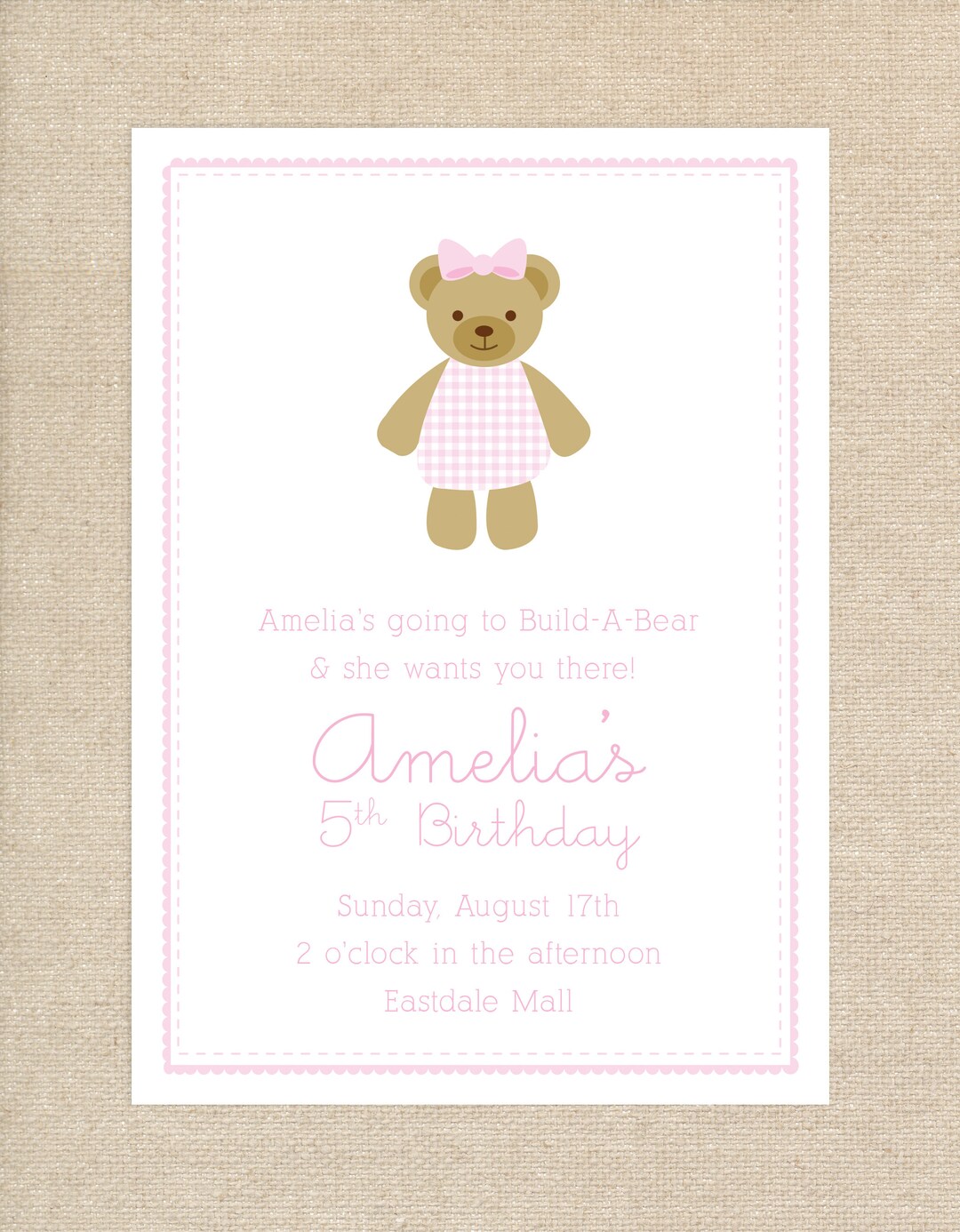 Birthday Bear Invitations // Printable // Digital // Printed // Build-a ...