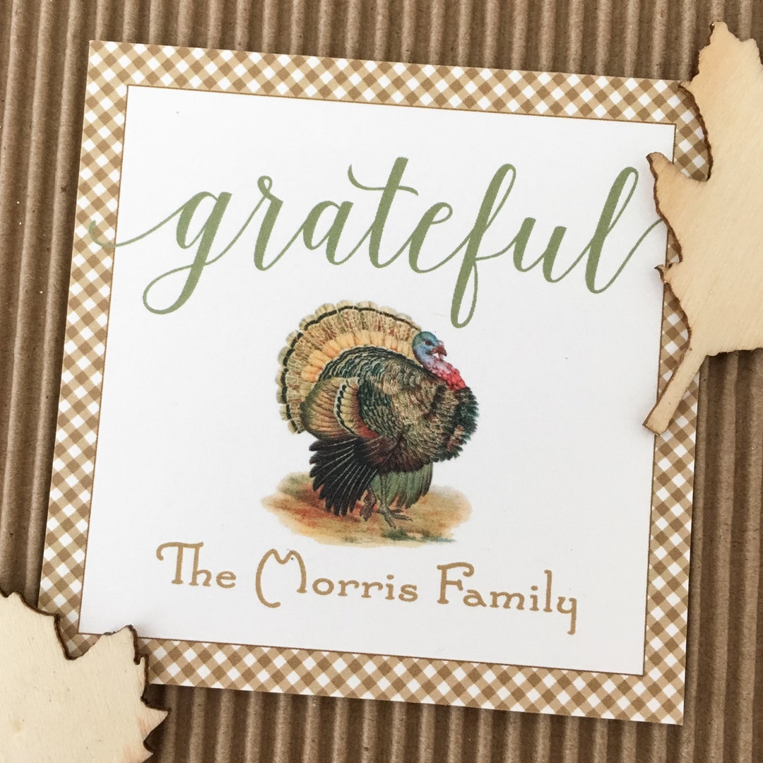 25 Grateful Turkey 3"x3" Enclosure Cards - Etsy