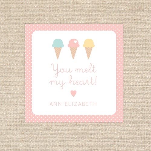 INSTANT DOWNLOAD Ice Cream Valentine Card Printable Kids - Etsy