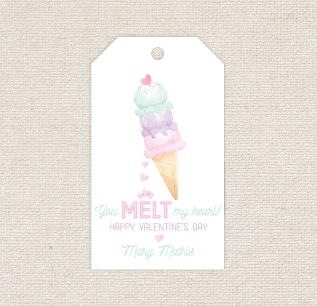 Printable Valentine Ice Cream Tags - Etsy