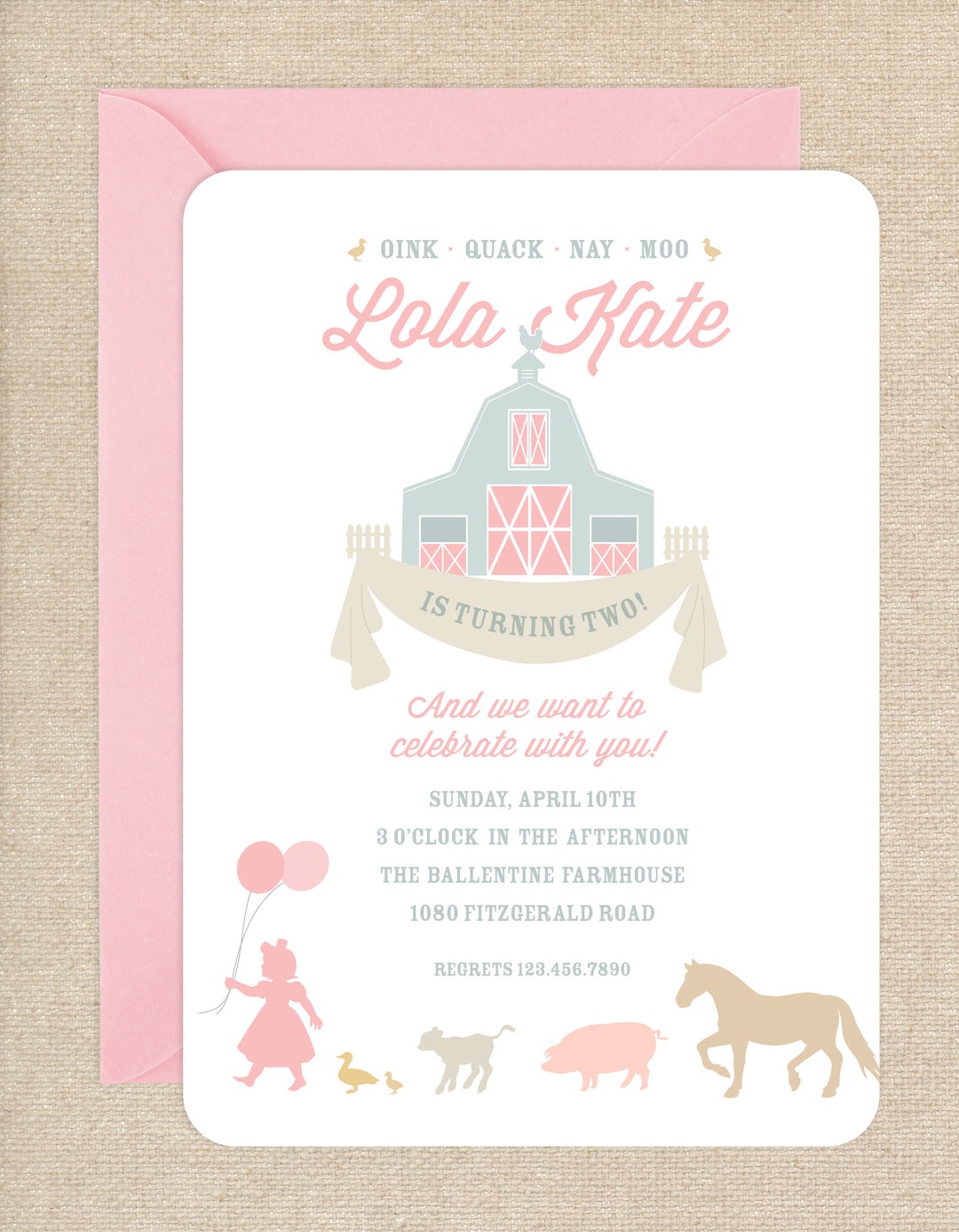 Farm Party Invitations // Printable // Printed // Digital // Silhouette ...