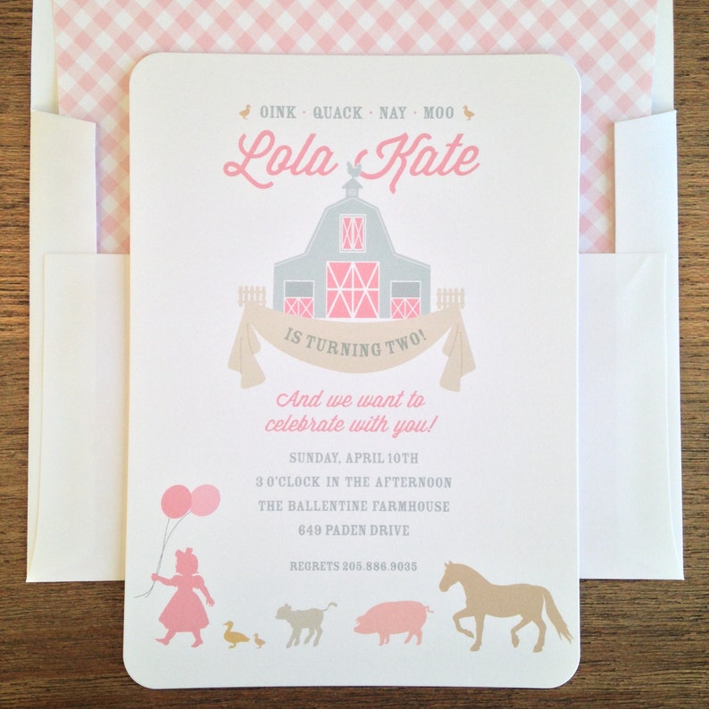 Farm Party Invitations // Printable // Printed // Digital // - Etsy
