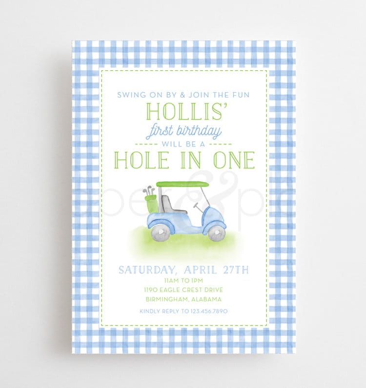 PRINTABLE Watercolor Golf Cart Invitation // Printable // Printed ...