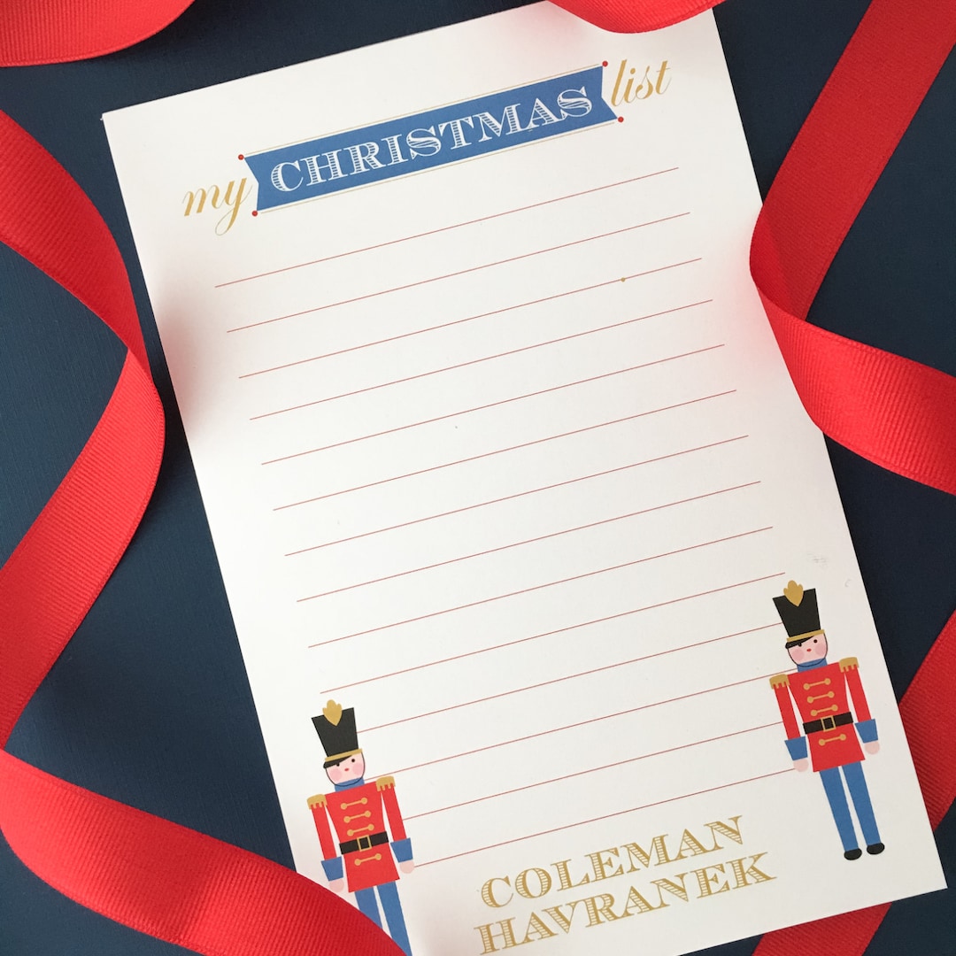 My Christmas List Toy Soldier Notepad - Etsy