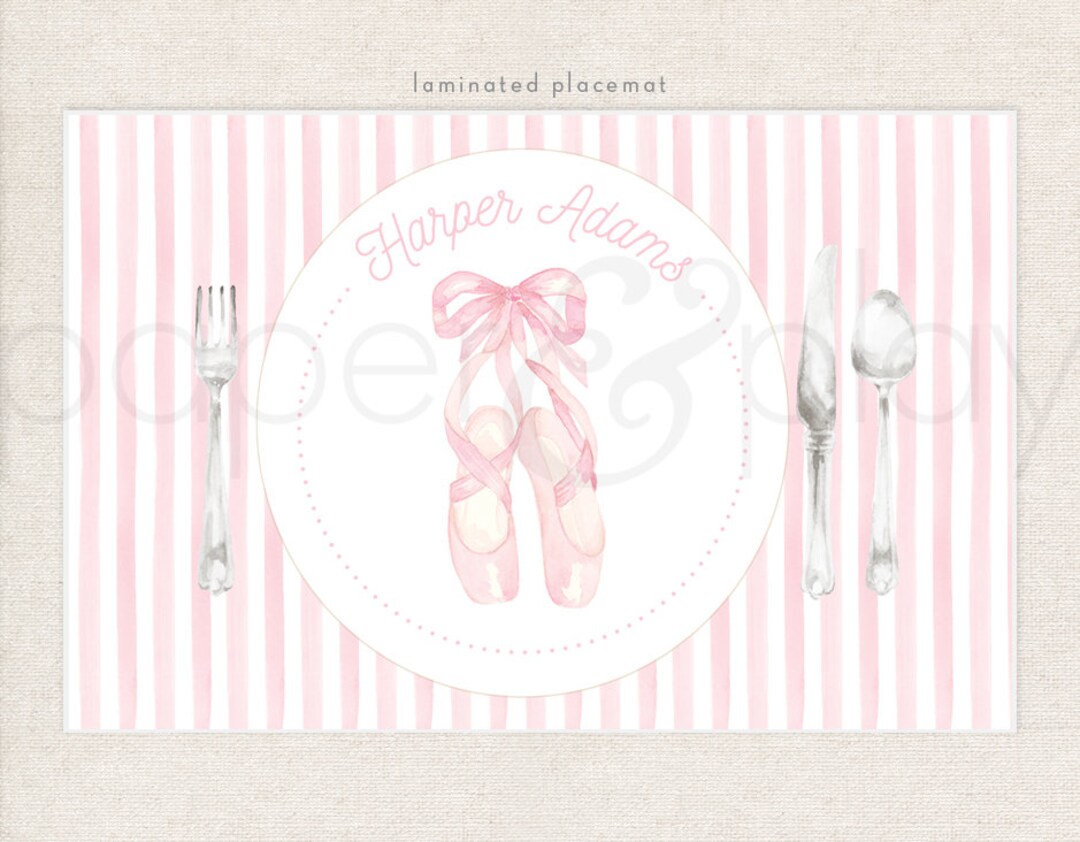 Personalized Watercolor Ballet Laminated Placemat - Etsy