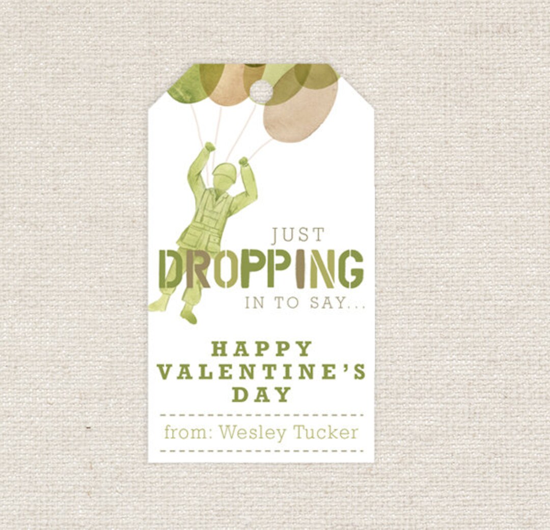 Printable Army Parachute Valentine Tags - Etsy