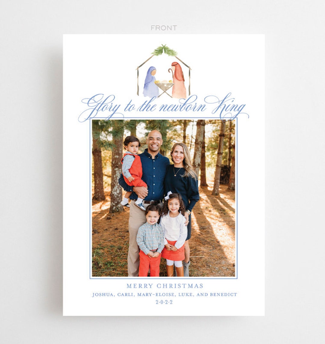 Watercolor Nativity Christmas Card // Boy // Christmas // Birth ...