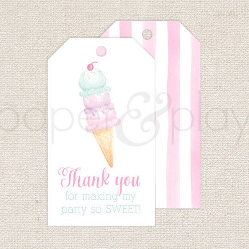 Watercolor Ice Cream Invitations // Printable // Printed // - Etsy