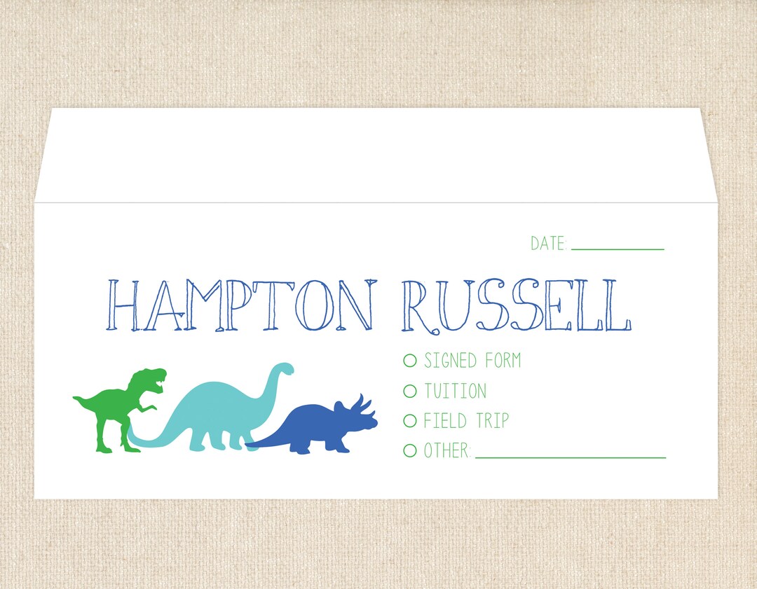 25 Personalized School Envelopes - Etsy