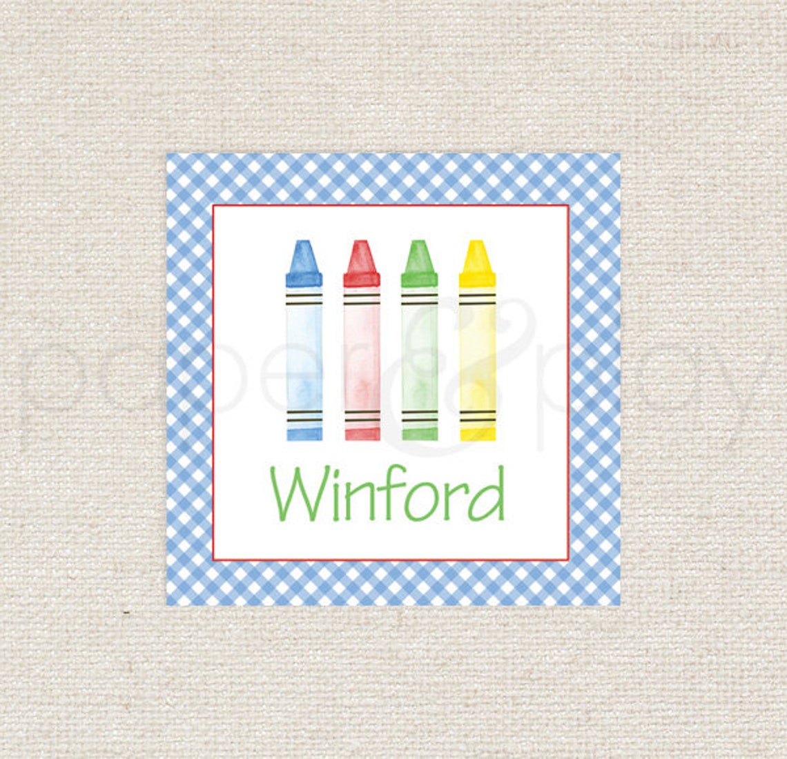 15 Personalized Stickers Primary Crayons - Etsy