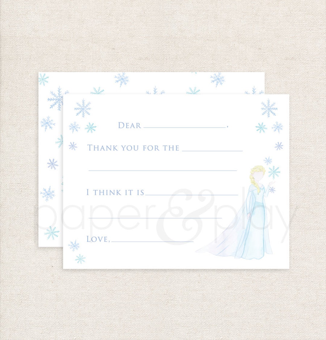 Watercolor Elsa Frozen Notecards and Envelopes // Thank You ...