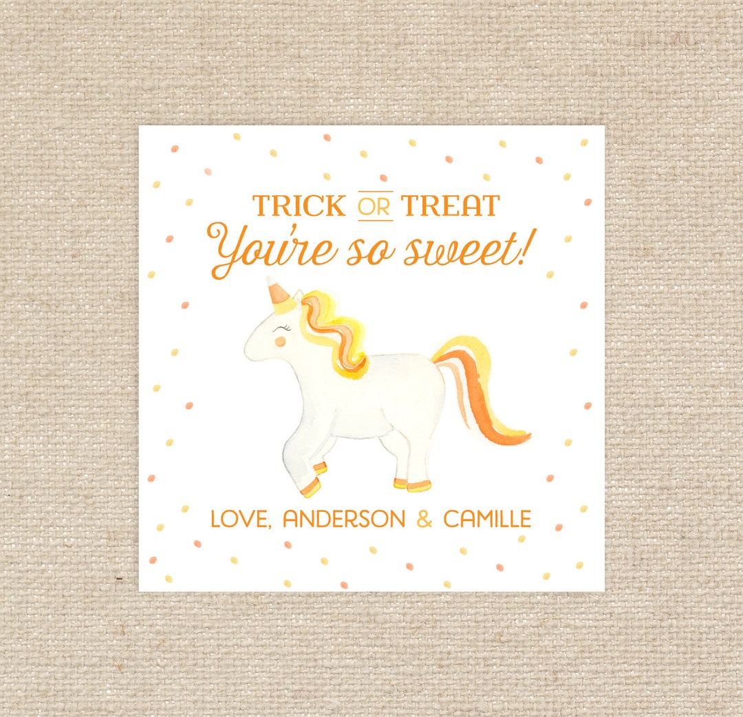 Printable Candy Corn Unicorn Tags - Etsy
