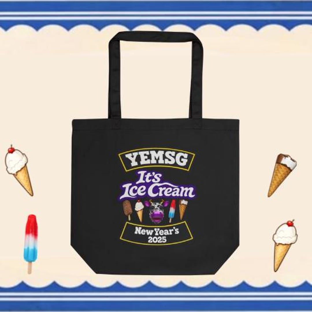 Phish It's Ice Cream Tote Bag- New Years Eve 2025 MSG Concert Tote Bag ...