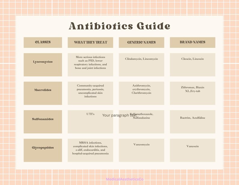 Antibiotics Reference Guide Printable | Medical Cheat Sheet for Nursing ...