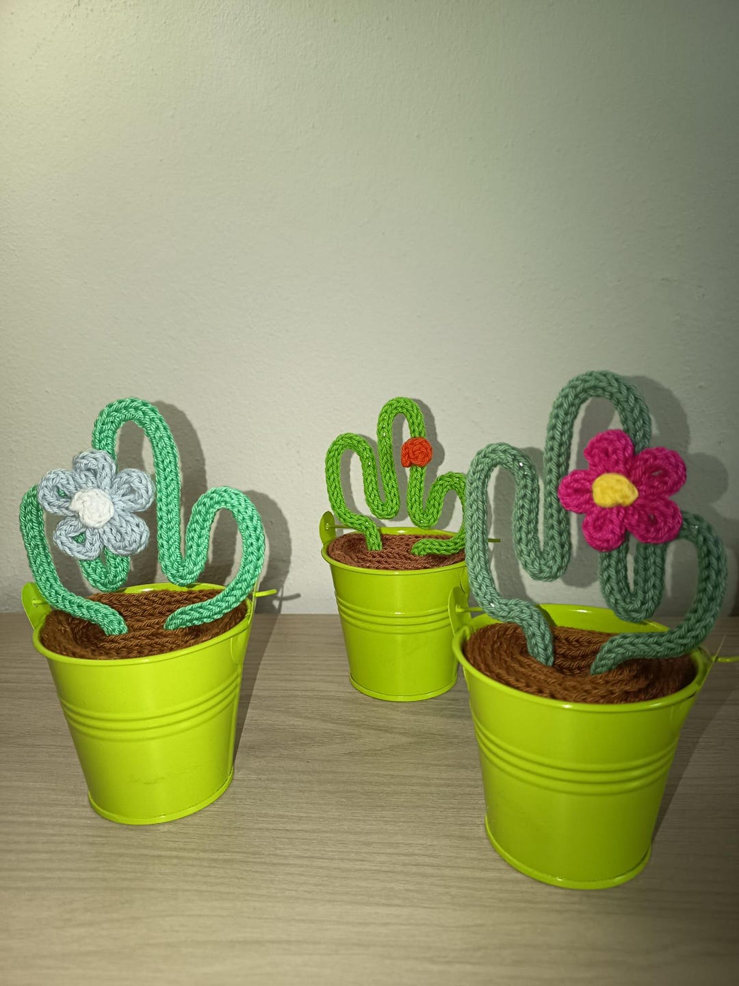 Decorative Tricotin Cacti With Iron Core – Hand-made Potted Plants - Etsy