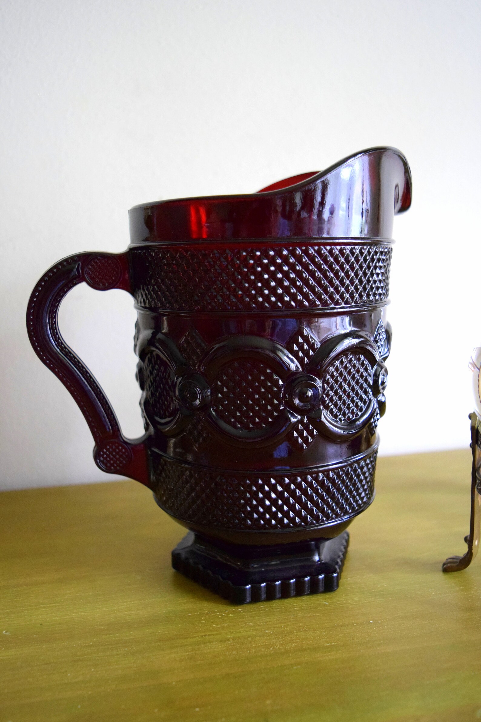 Midnight Hour Gorgeous Vintage Ruby Red Glass Water Pitcher - Etsy