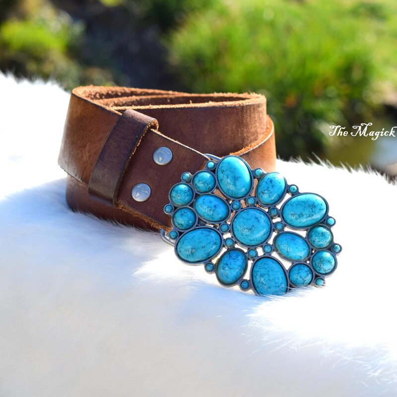 Turquoise Belt Buckle - Etsy