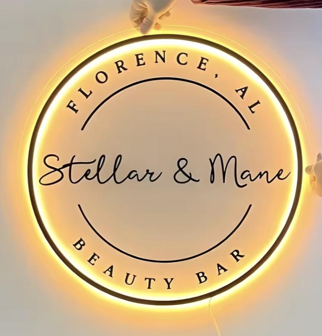 Round Business Logo Sign | 36” LED Backlit | Storefront Branding ...