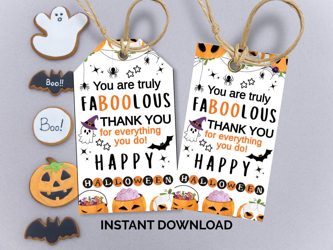 Halloween Thank You Tags Faboolous: Printable Appreciation Gift Tags ...