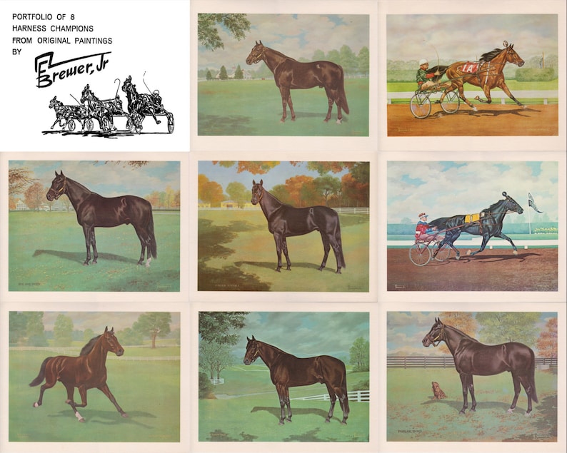 Portfolio of 8 Harness Champions From Original Paintings by Allen F ...