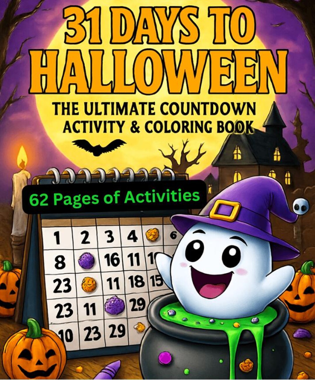 Halloween Activity & Coloring Countdown: 31 Days Printable (PDF ...