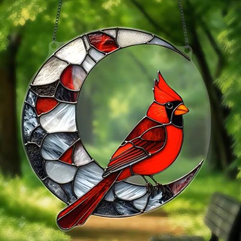 Red Cardinal ACRYLIC Suncatcher, Christmas Gift, Cardinal Gifts ...