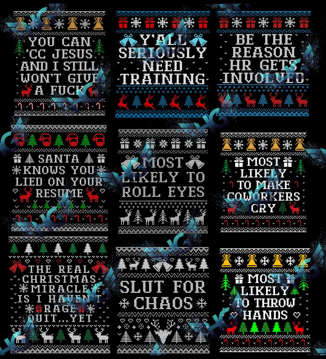 Christmas Theme Bundle Designs | PNG - Etsy