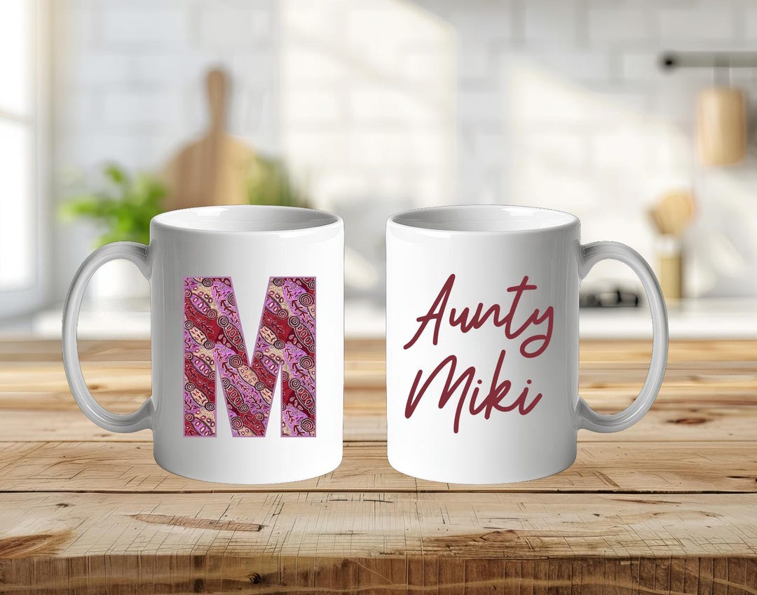 Custom Name Aboriginal Initial Design Ceramic Coffee Cup/mug, 5 ...