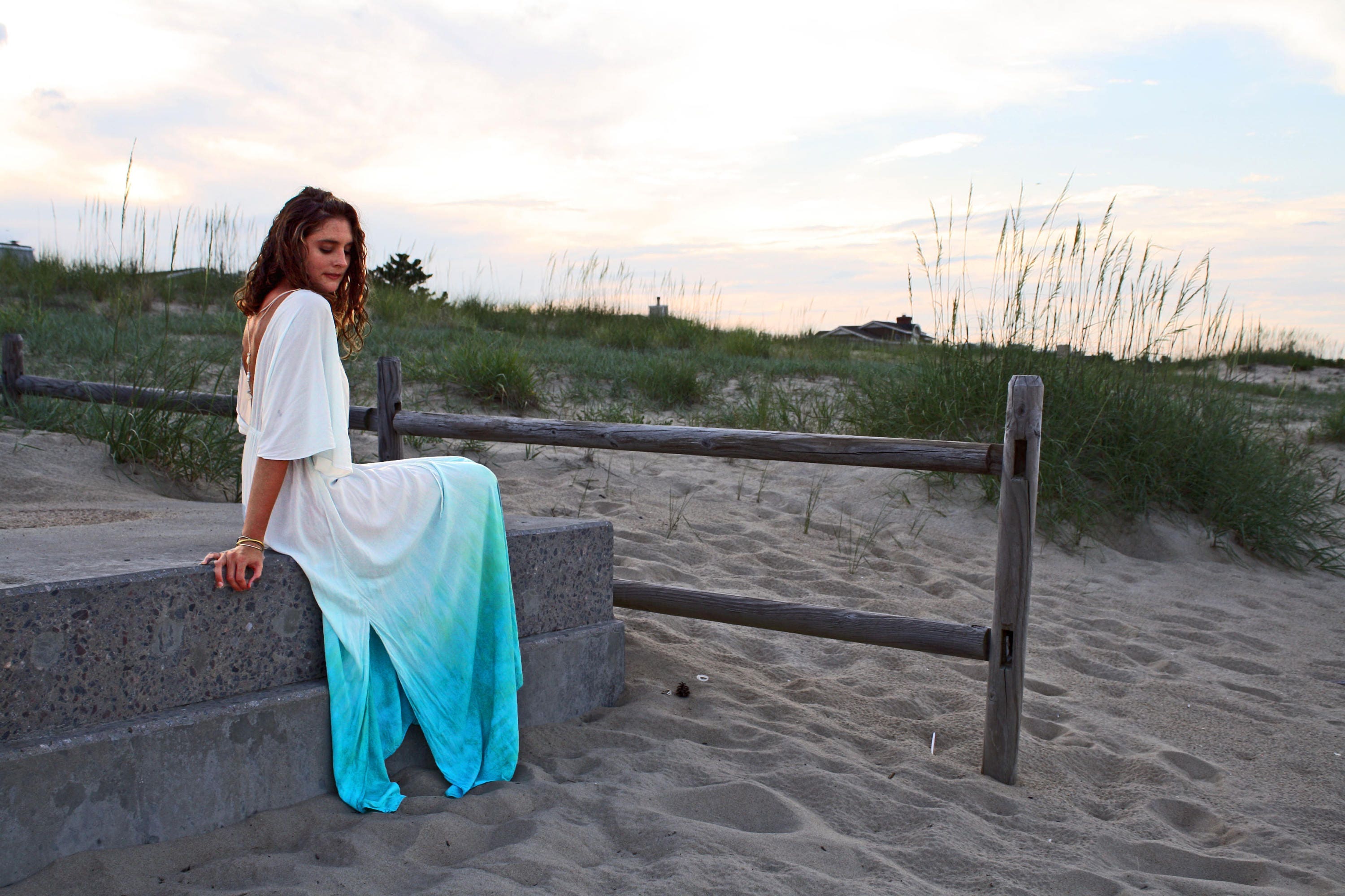 The Lagoon Dress in Mediterranean Sea, Backless Dress, Maxi Dress ...
