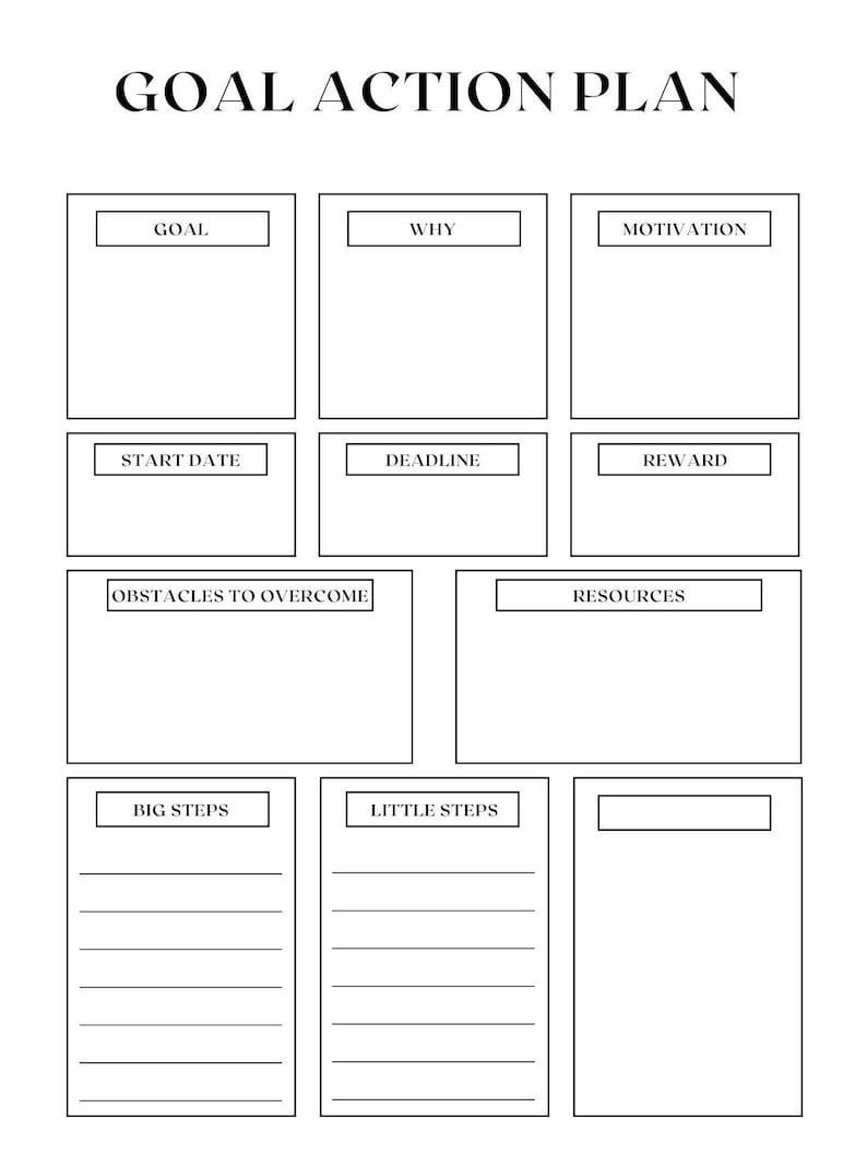 Minimalist Goal Planner Printable Bullet Journal Insert - Etsy