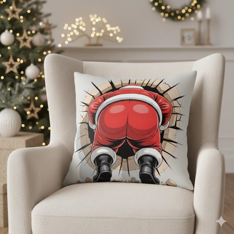 Funny Santa Crash Front and Back PNG | Santa Butt Christmas PNG | Santa ...