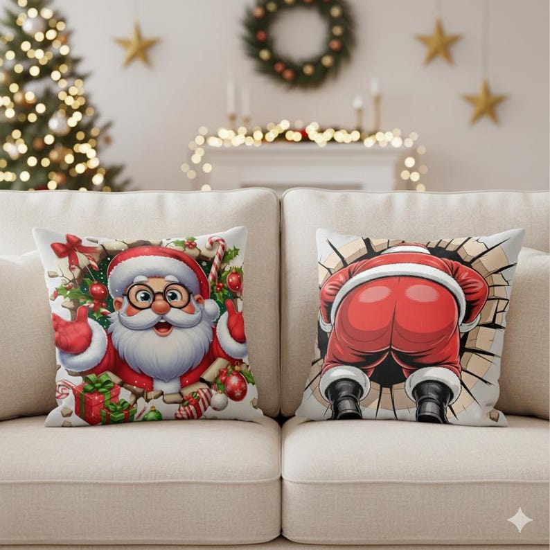 Funny Santa Crash Front and Back PNG | Santa Butt Christmas PNG | Santa ...