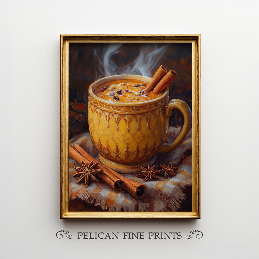 Mulled Cider Printable Wall Art, Cozy Autumn Kitchen Print, Vintage Mug ...