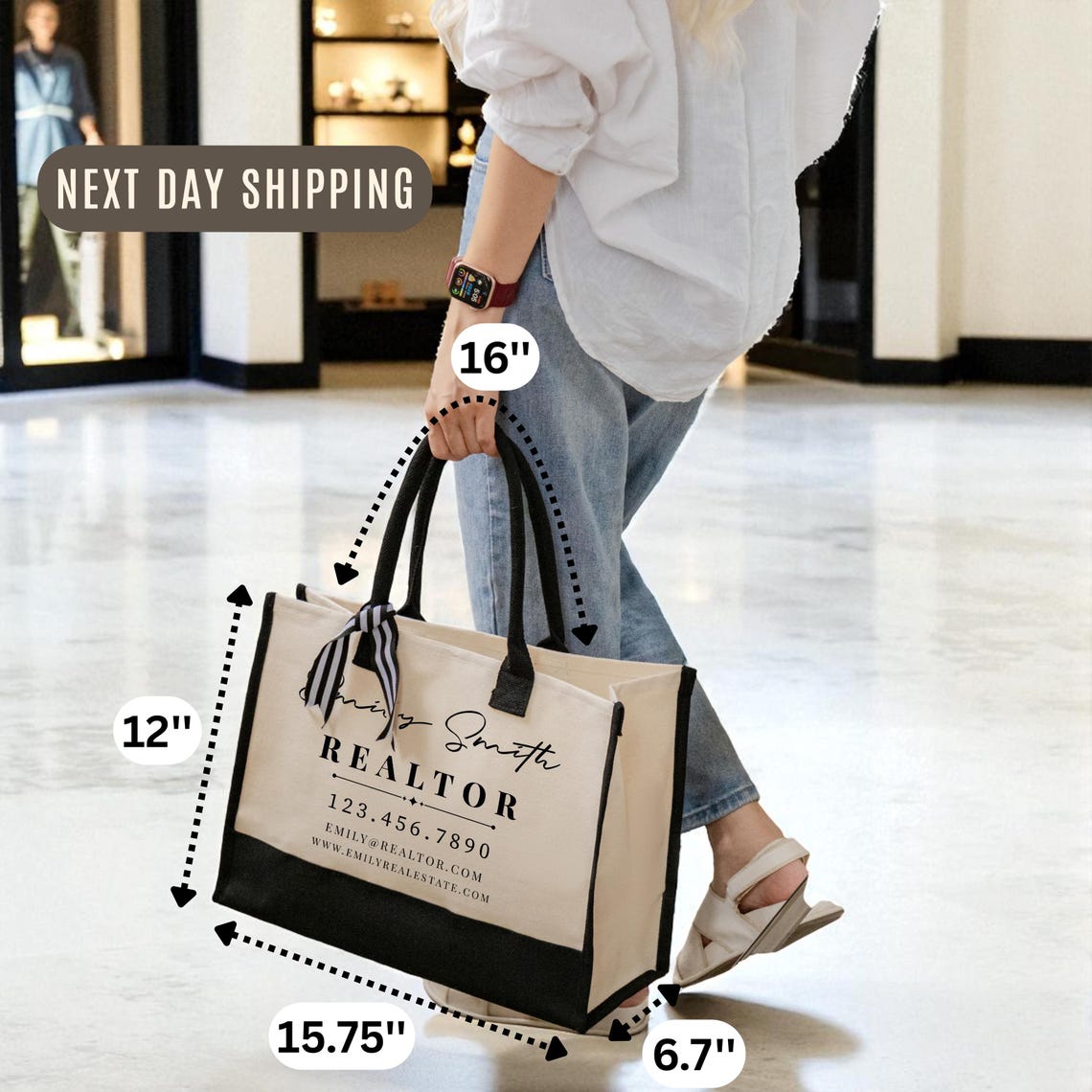 Realtor Tote Bag Personalized Business Tote Bag Custom Real Estate ...