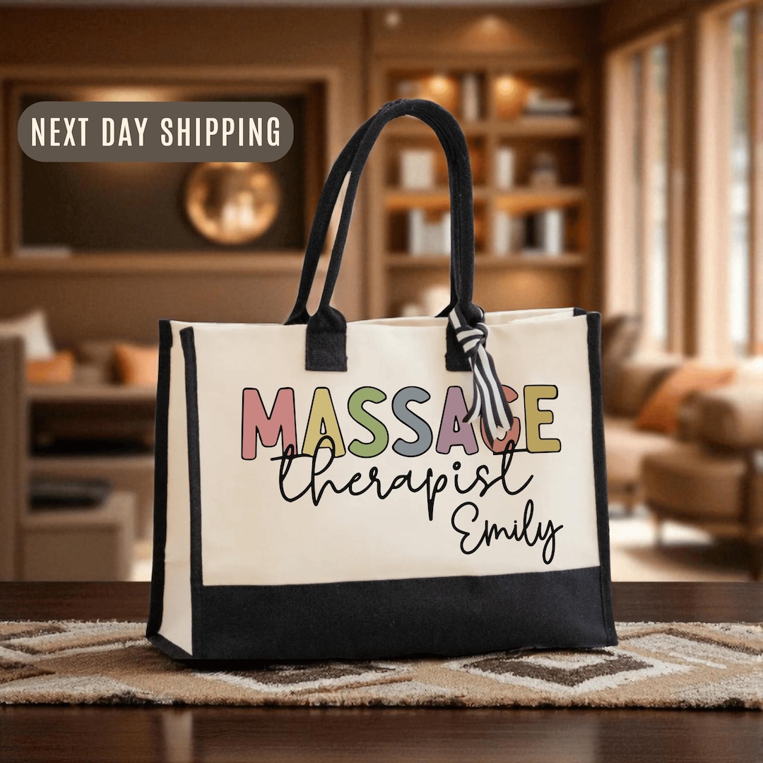 Personalized Massage Therapist Tote Bag, Custom Name Spa Bag, Massage ...