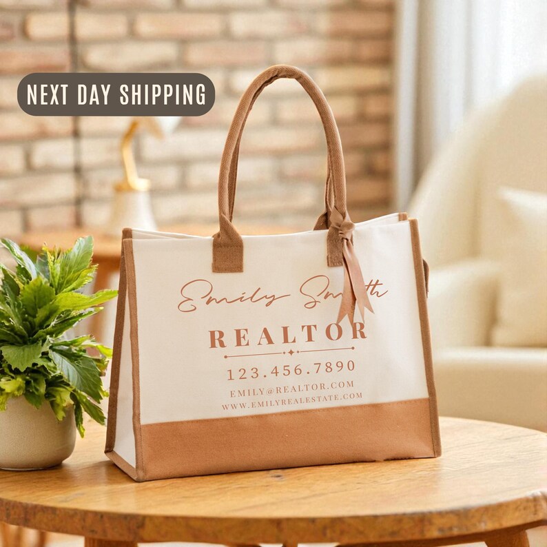 Realtor Tote Bag Personalized Business Tote Bag Custom Real Estate ...