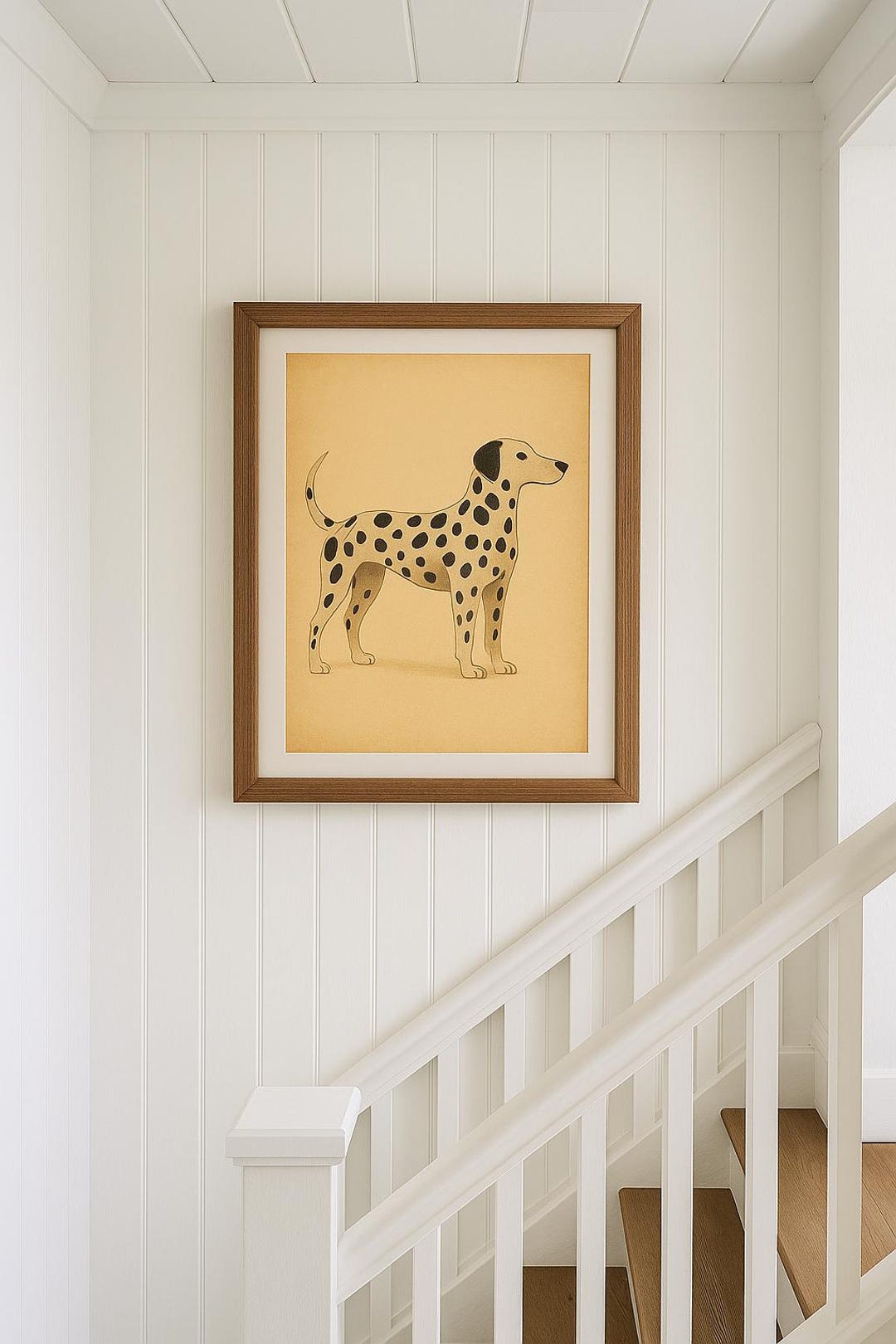 Minimal Dalmatian Dog Art Print | Modern Pet Illustration | Neutral ...