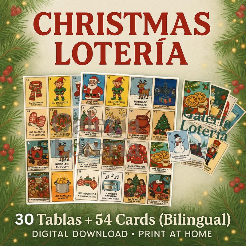 Printable Christmas Loteria - Etsy